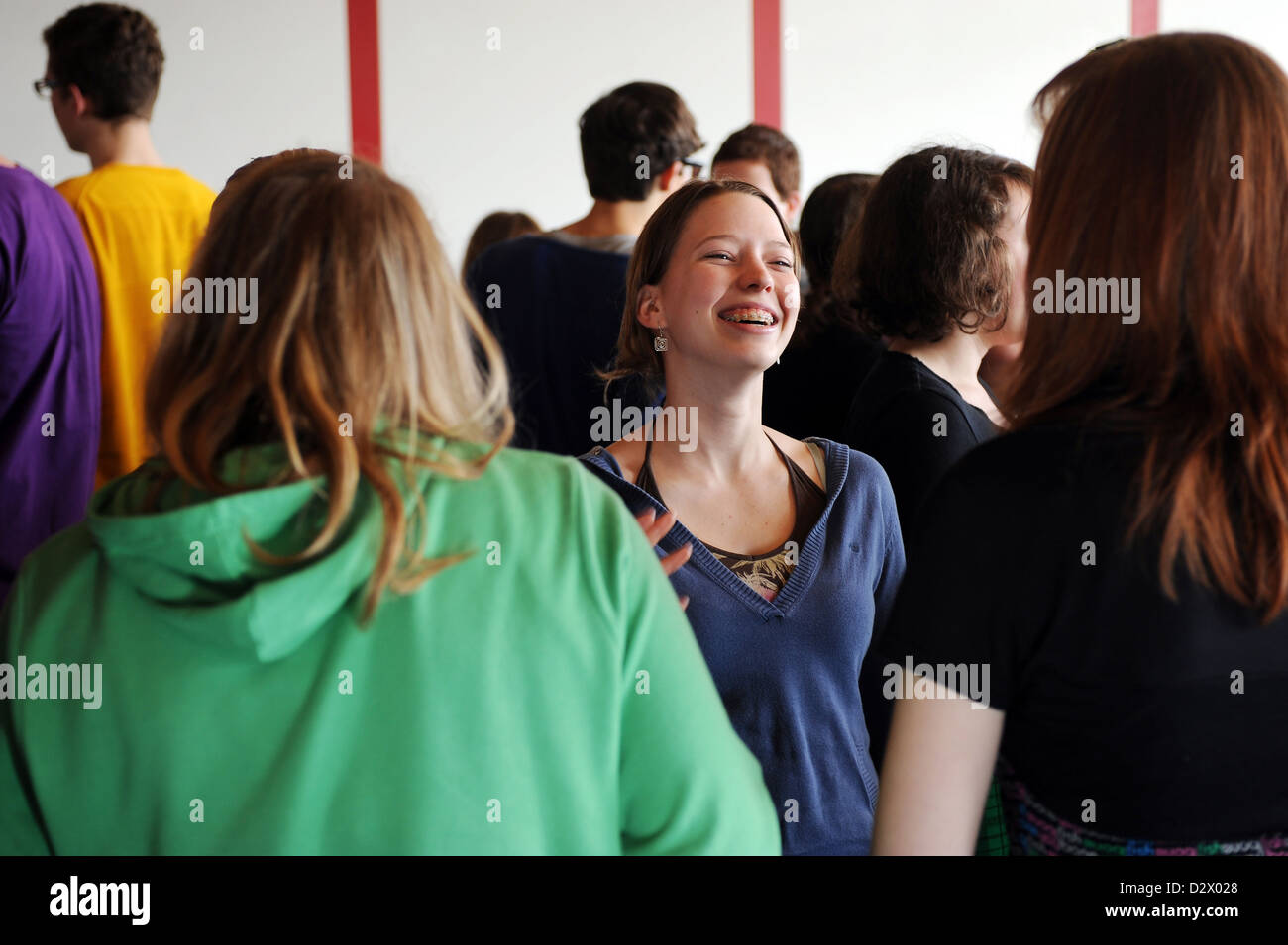 St. Georgen, Germany, the 11 students Class in Franzoesischunterricht ...