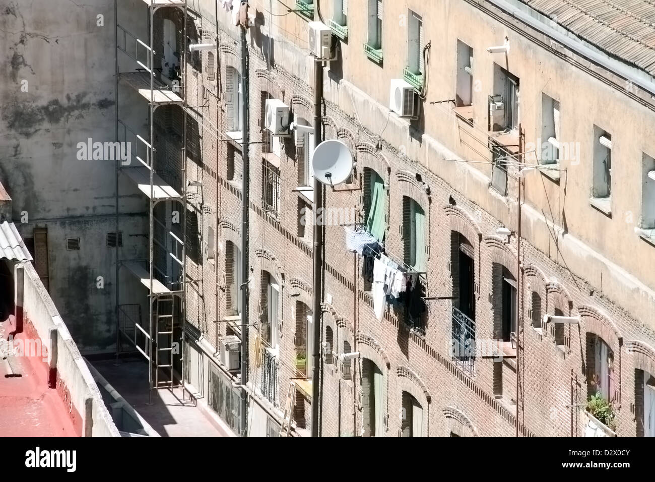 Naples Block of Flats Inner Courtyard Stock Photo - Alamy