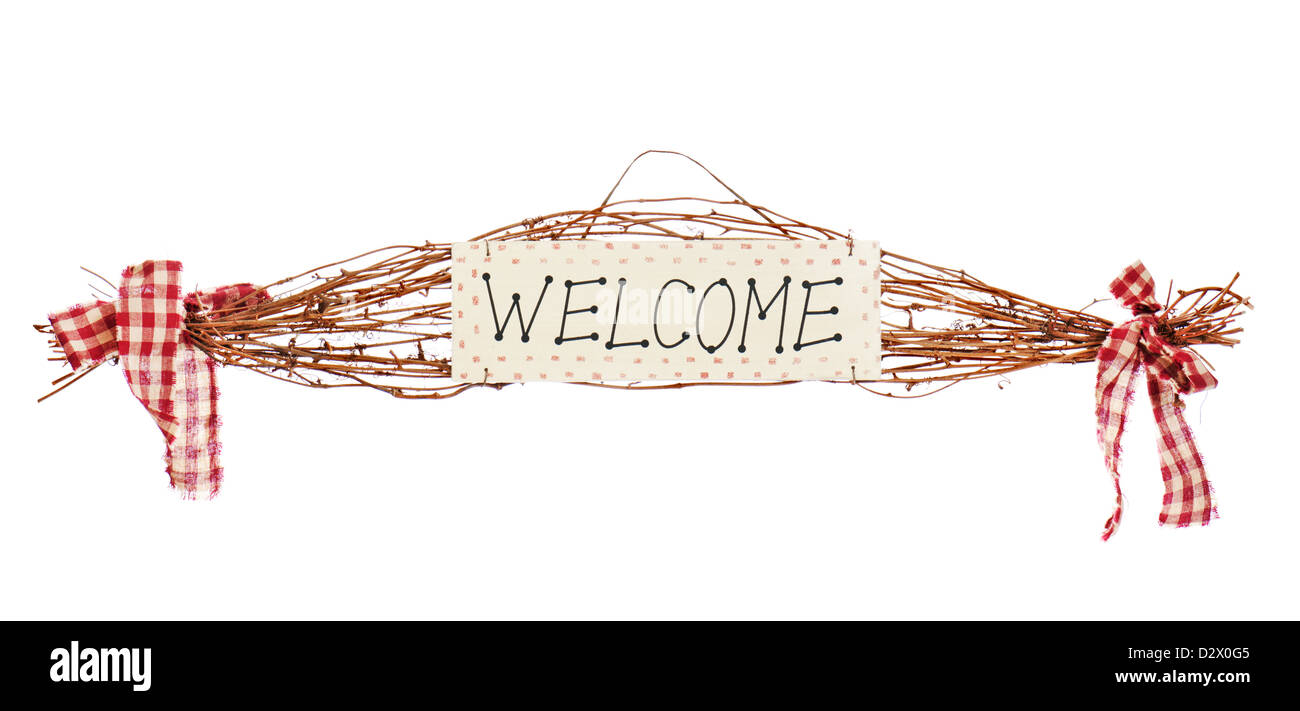 Welcome sign isolated on white background Stock Photo - Alamy