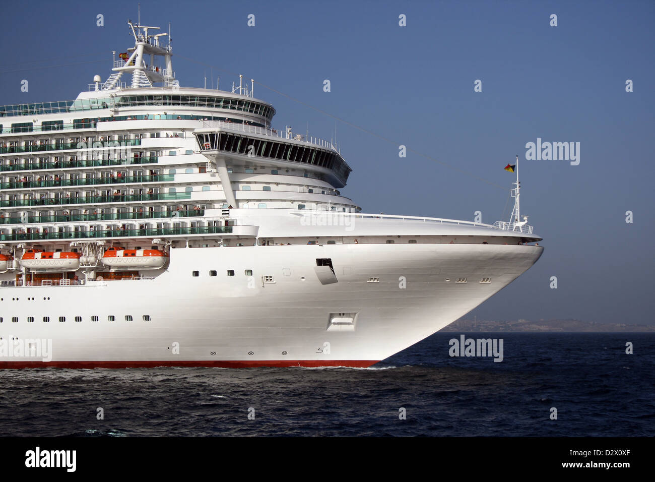 Forward zone of a big cruise sailing Stock Photo - Alamy