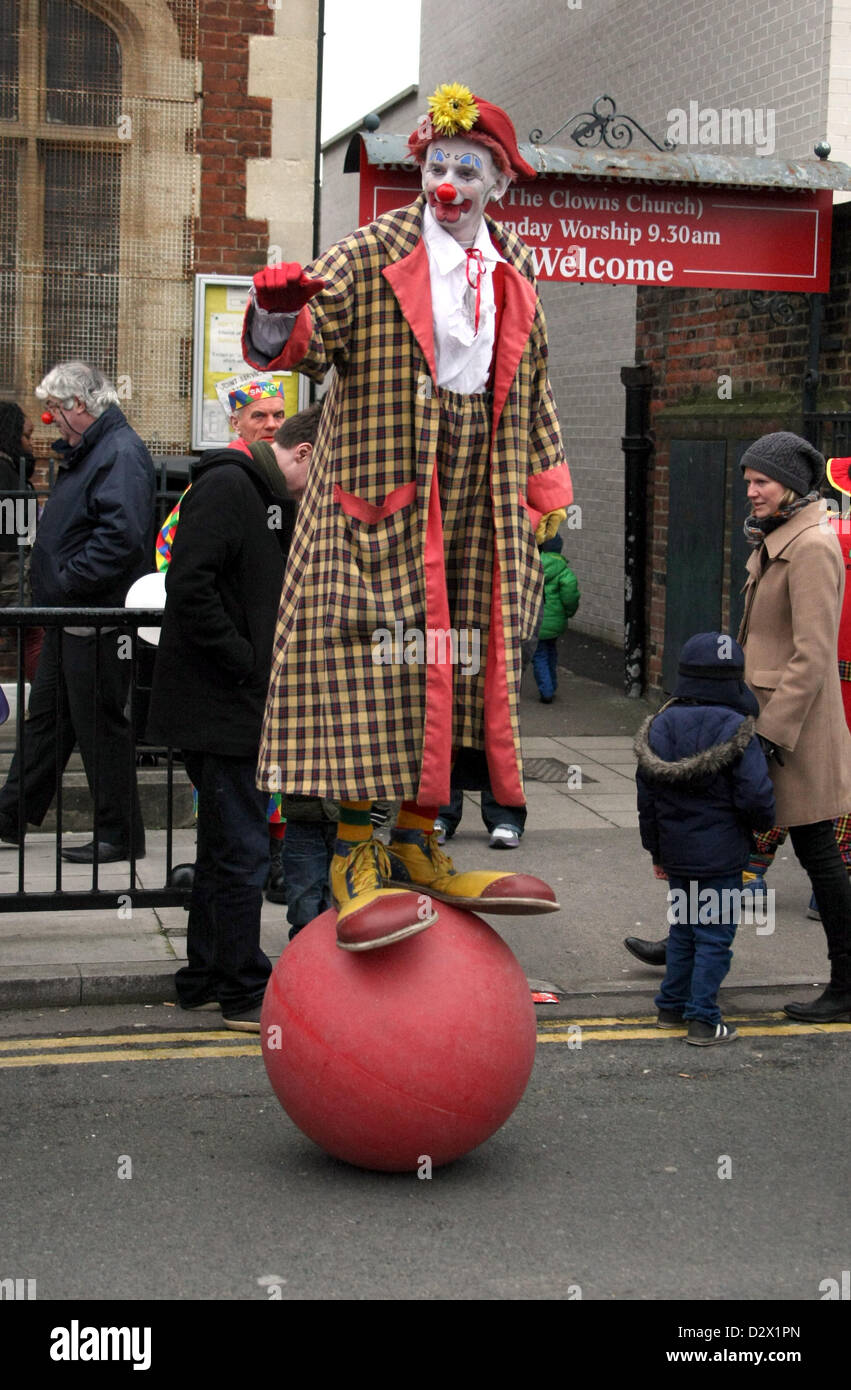 CLOWN GRIMALDI'S CLOWNS CHURCH SERVICE LONDON ENGLAND UK 03 February ...