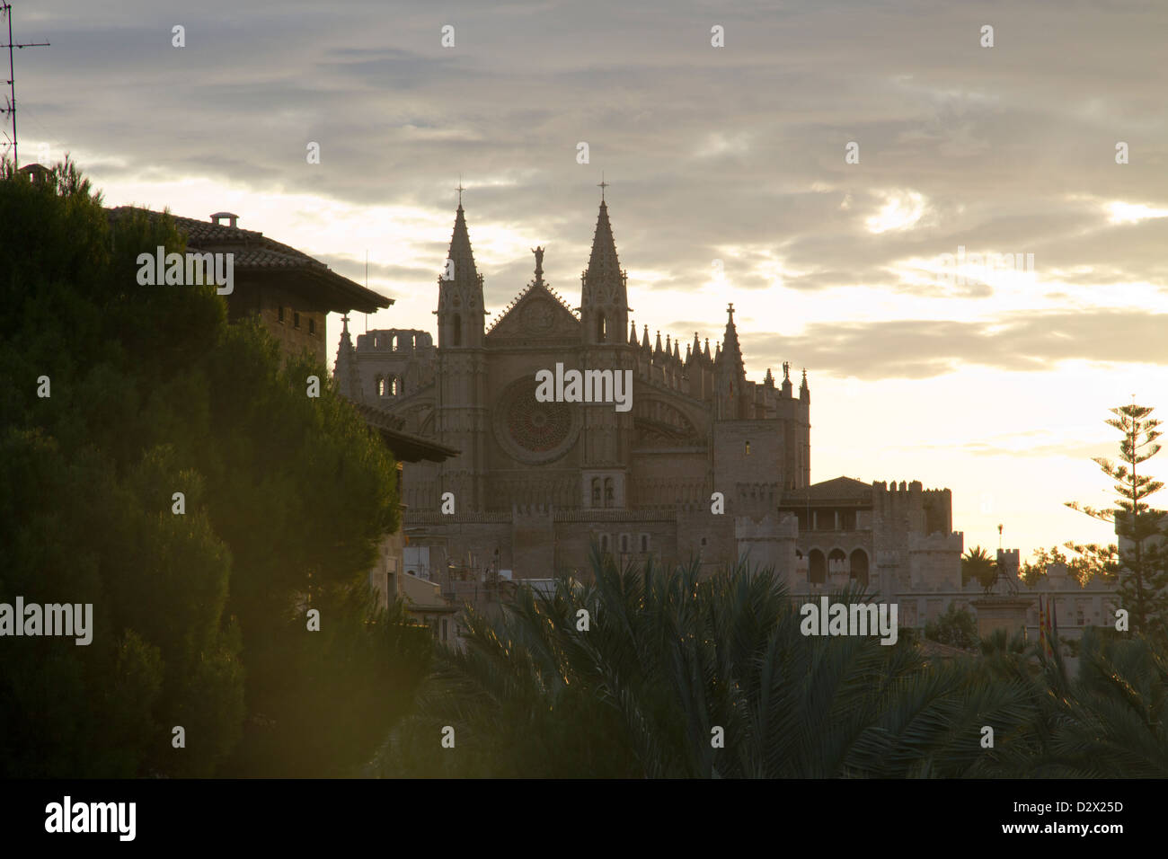 Palma Cathedral Palma de Mallorca Sunset on 22nd December winter ...