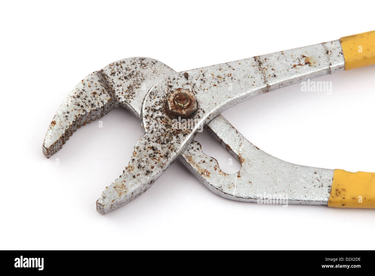 Old rusty pliers on a white background Stock Photo - Alamy