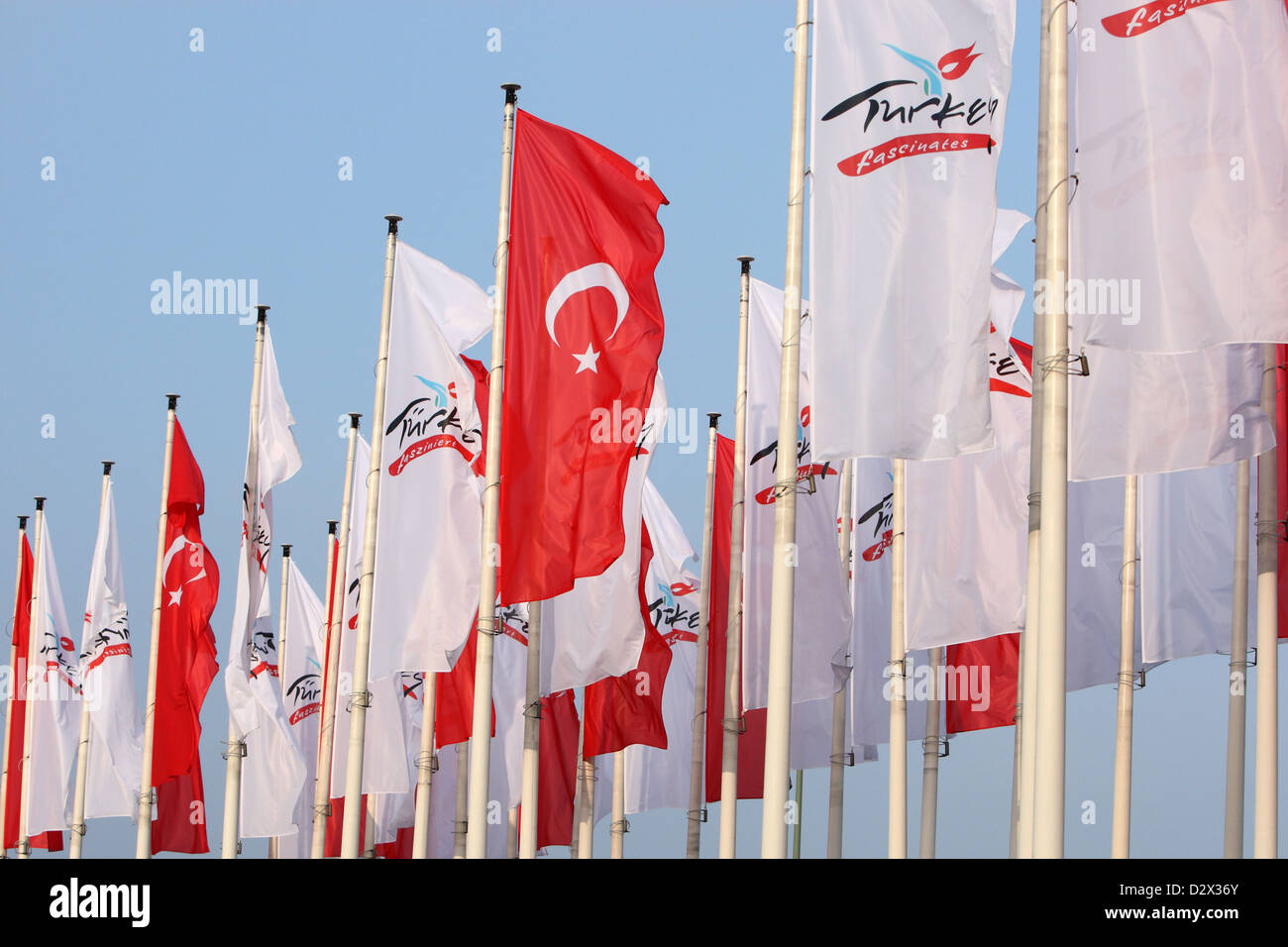 Berlin, Germany, waving flags with advertising for Turkey Stock Photo ...