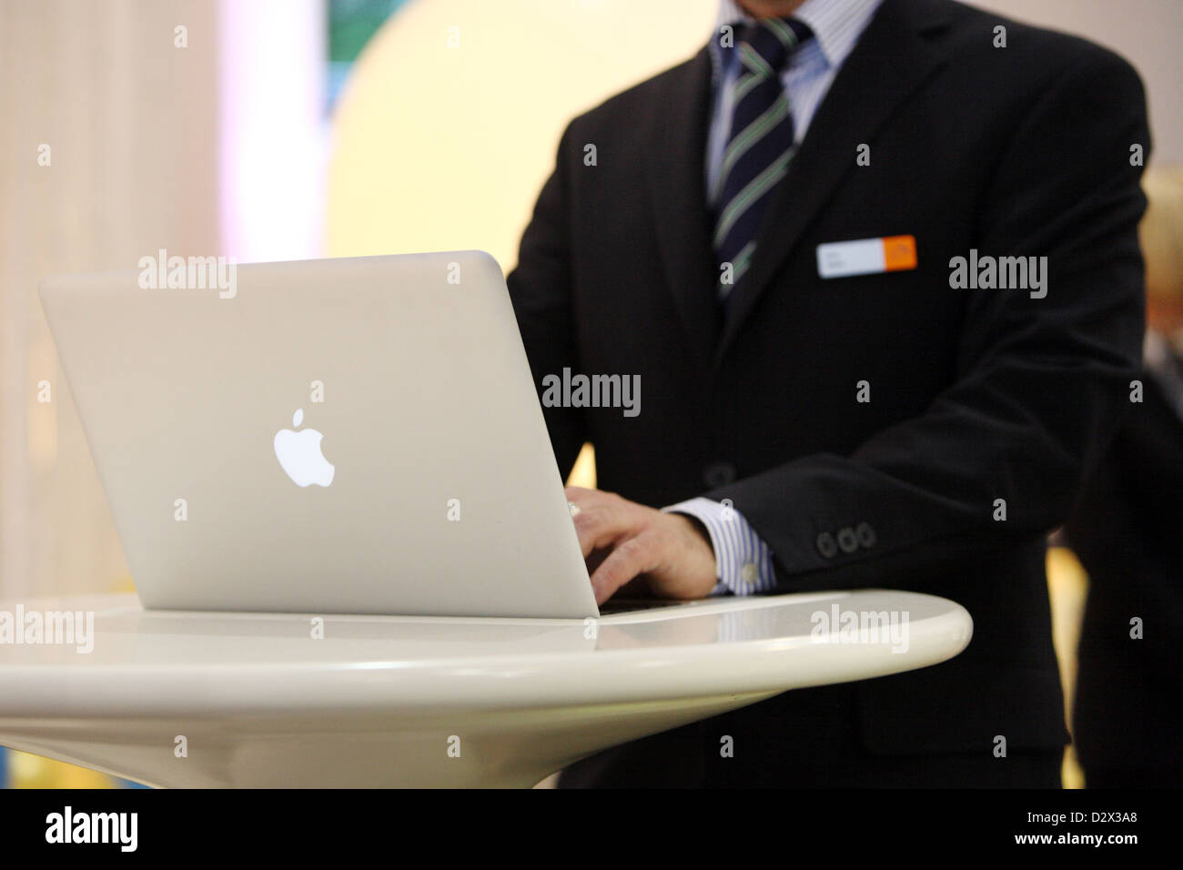 Berlin, Germany, ITB, one to operate a laptop Stock Photo - Alamy