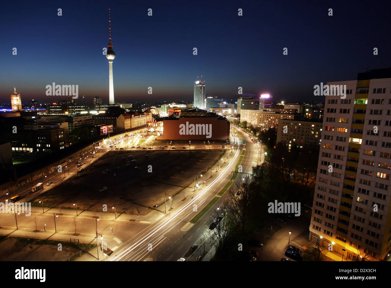 Berlin, Germany, city view with the TV tower at night Stock Photo - Alamy