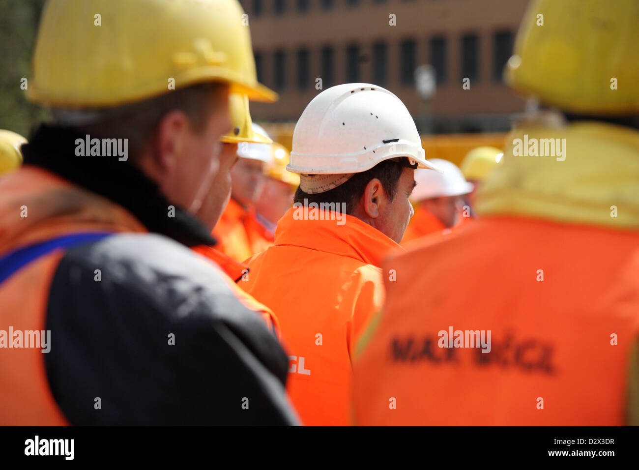 Berlin, Germany, during a construction worker Baustellenbsichtigung ...