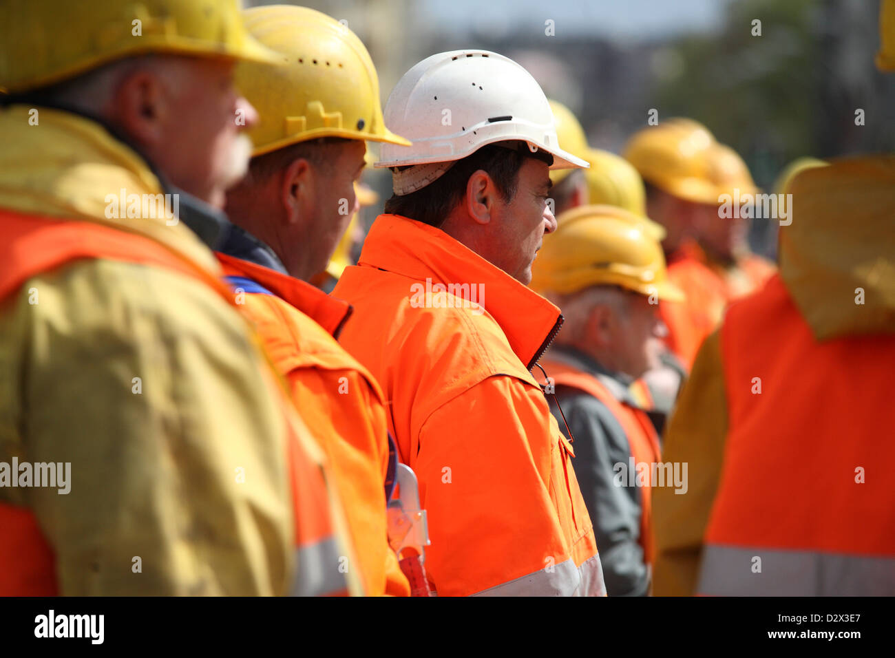 Berlin, Germany, during a construction worker Baustellenbsichtigung ...