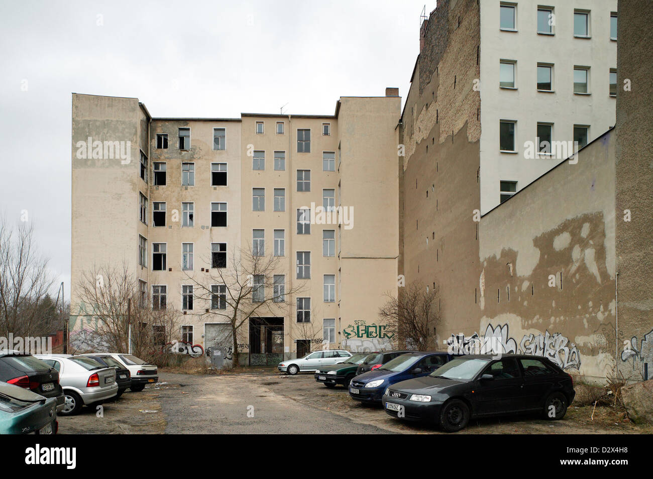Berlin, Germany, vacant and occupied buildings in the Chausseestrasse ...