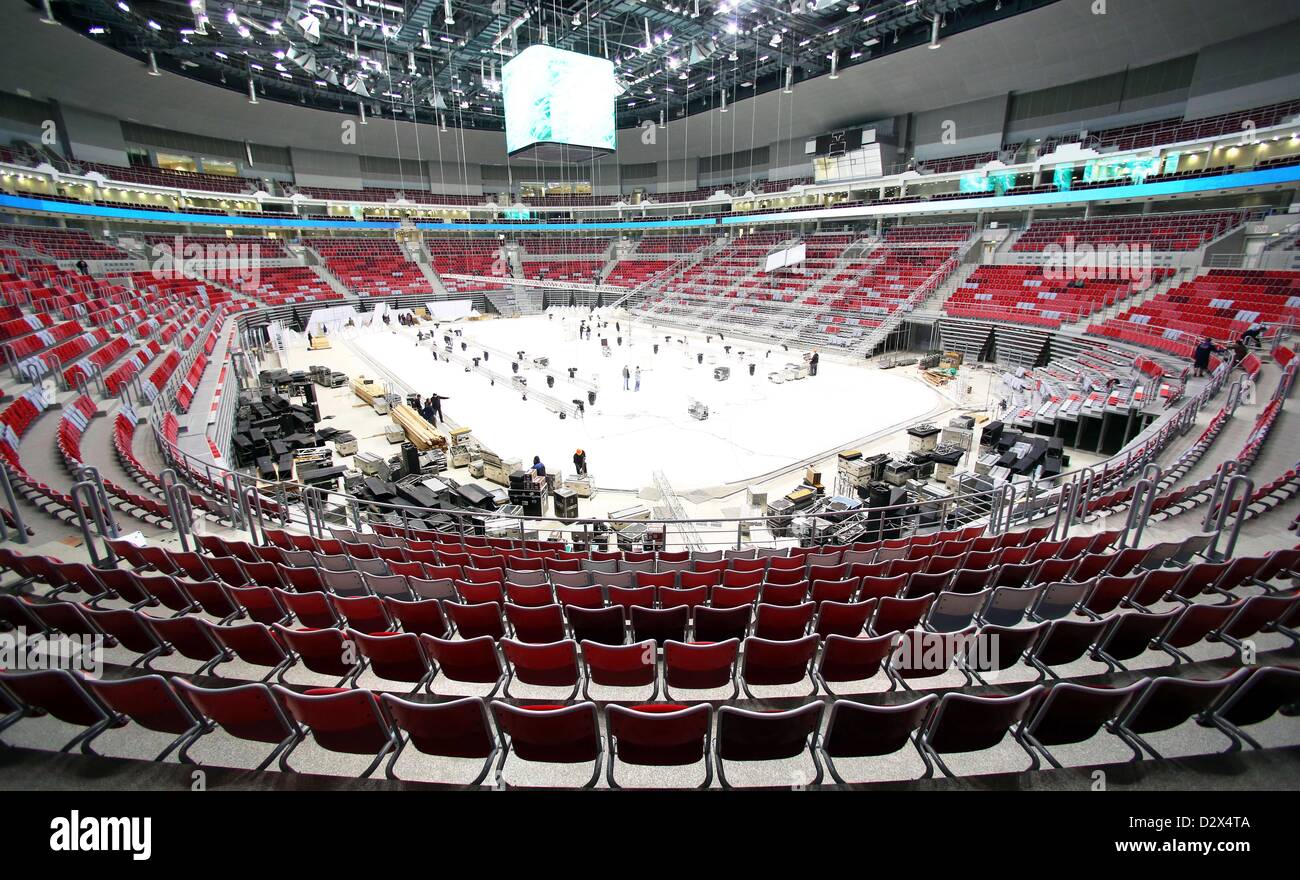 Interior view of the Bolshoy Ice Dome at the Olympic Park in Sochi ...