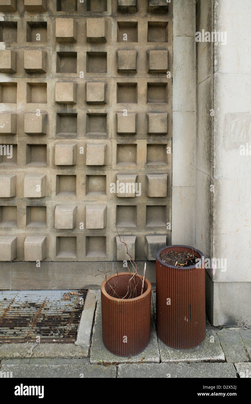 Chemnitz, Germany, facade detail of a three-dimensional concrete facade ...