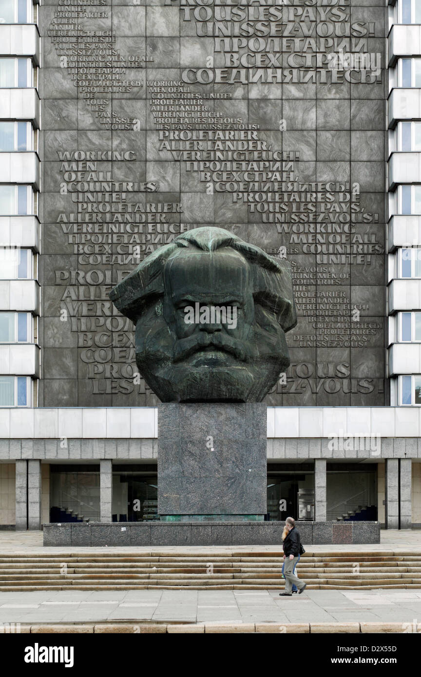 Chemnitz, Germany, Karl-Marx-Monument, designed by Lev Kerbel Stock ...