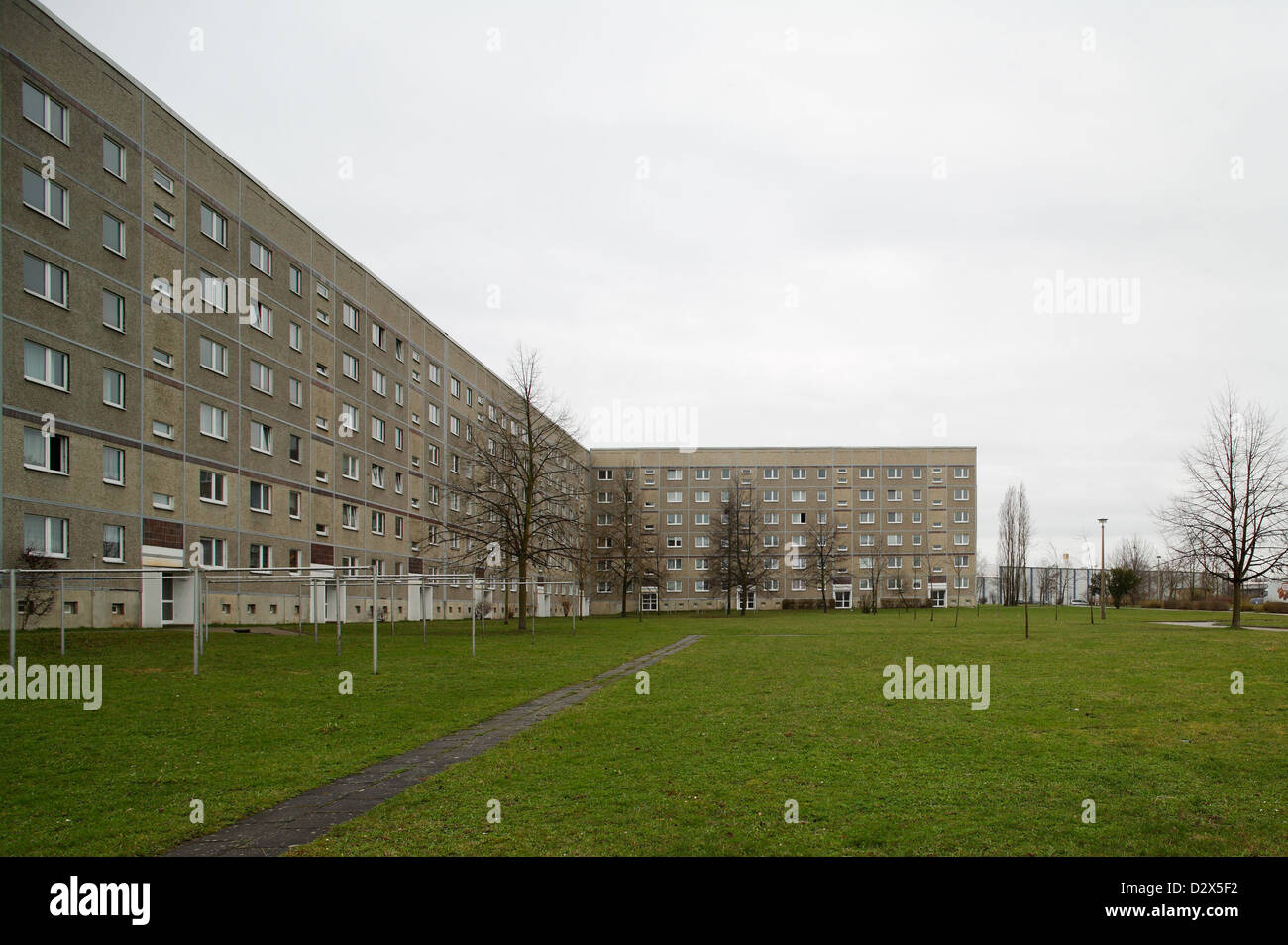 Borna, Germany, drab concrete apartment blocks in Borna Stock Photo - Alamy