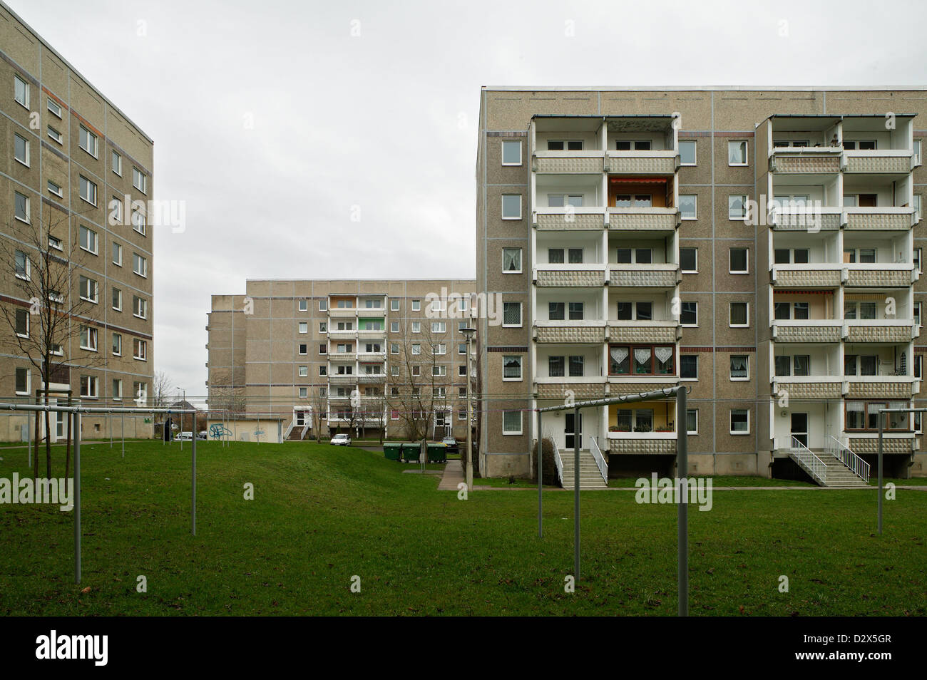Borna, Germany, drab concrete apartment blocks in Borna Stock Photo - Alamy