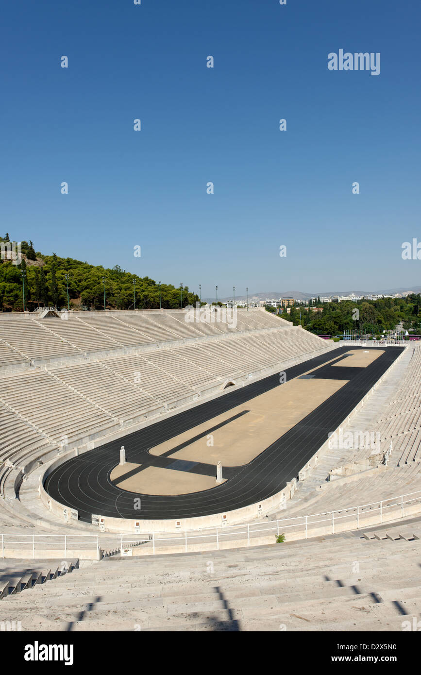 Athens. Greece. View of the Panathenaic stadium and its horse shaped ...