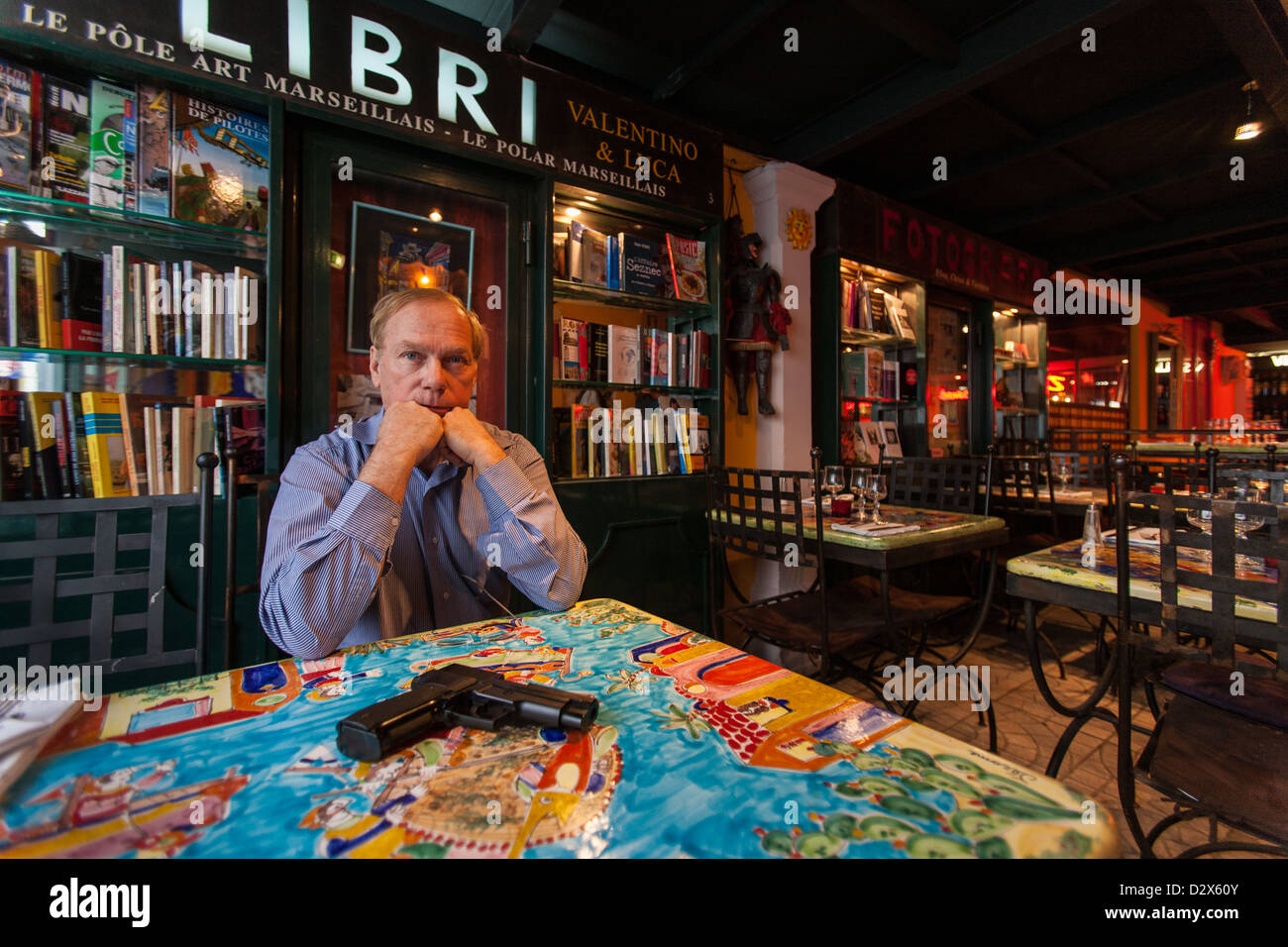 restaurant with library "Don Corleone" Marseille Stock Photo - Alamy