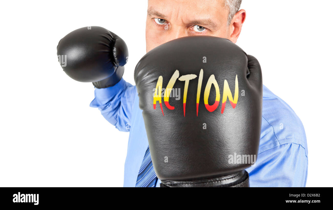 An image of a business man boxing Stock Photo - Alamy