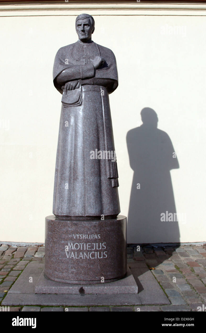Statue of Motiejus Valancius in the Lithuanian City of Kaunas Stock ...
