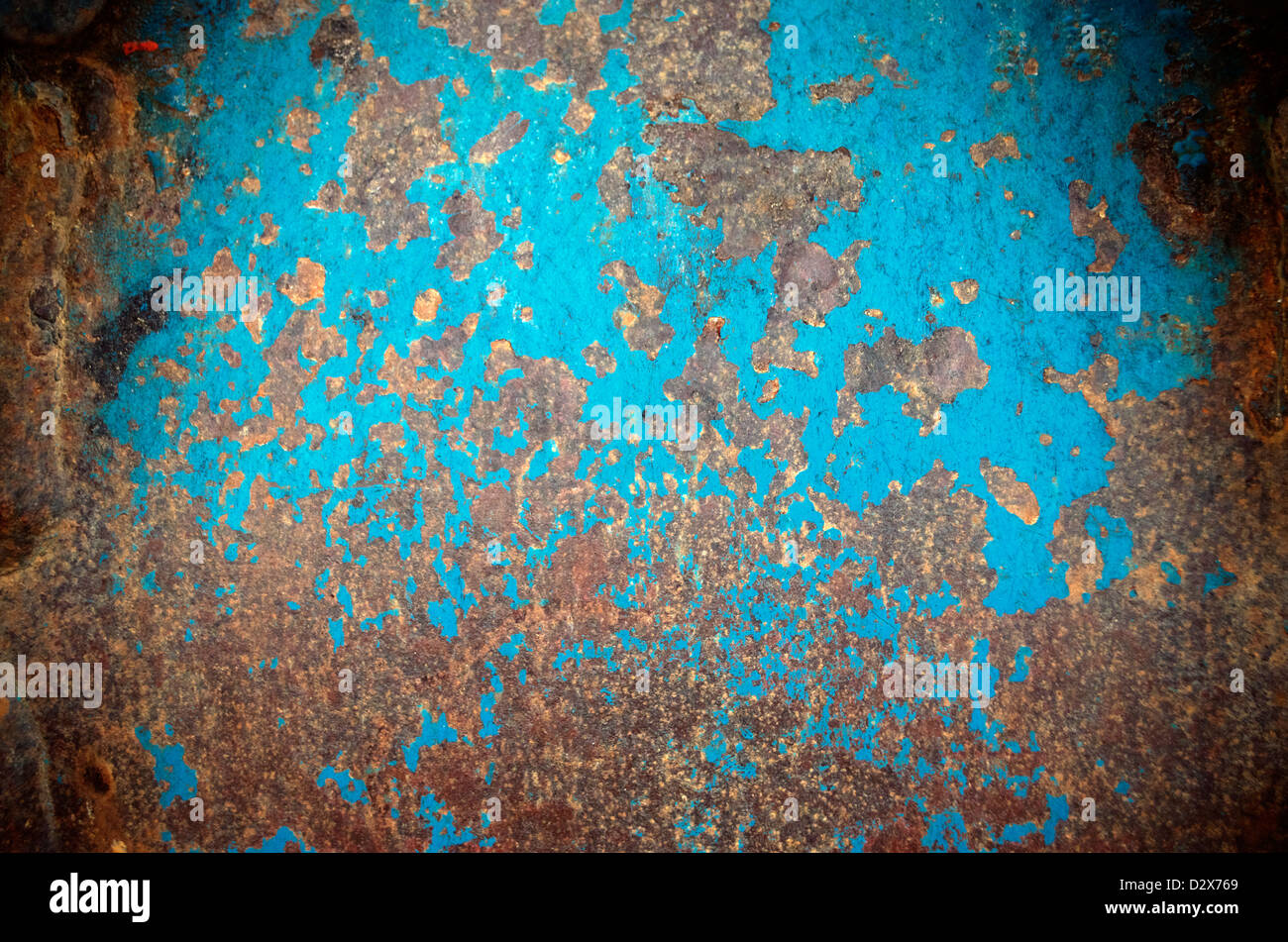 Blue Painted Metal Rusting Stock Photo - Alamy