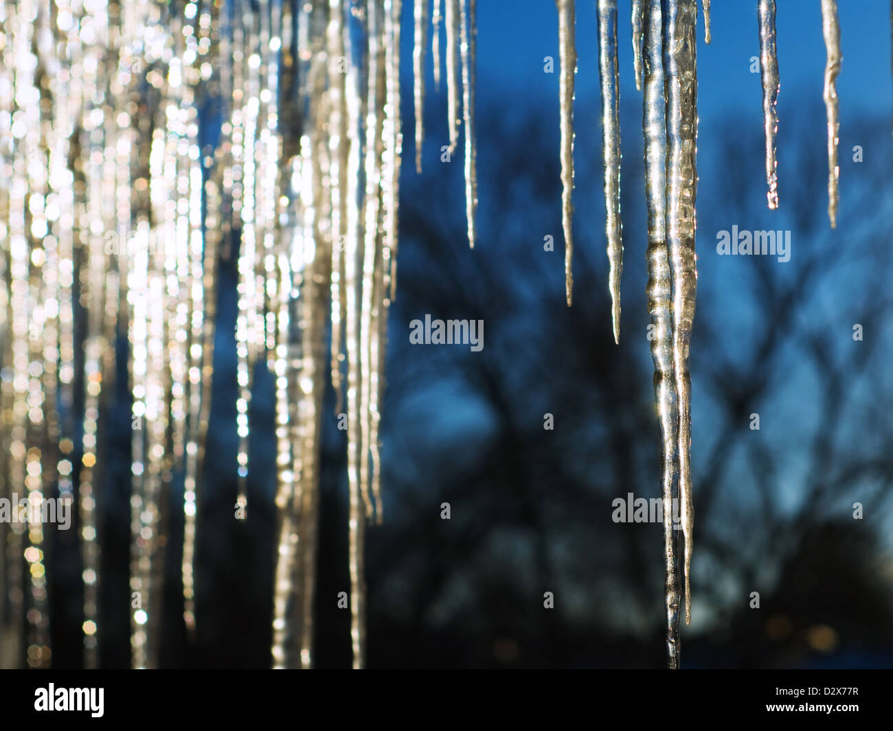 Icicles formed during winter Stock Photo - Alamy