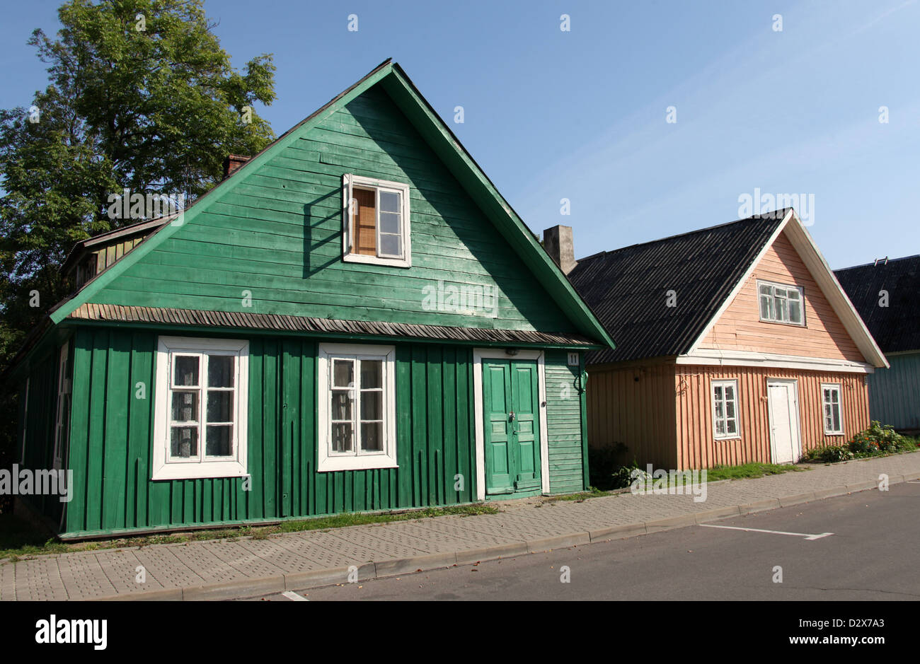 Traditional Wooden Buildings in the Lithuanian Lake Resort of Trakai ...