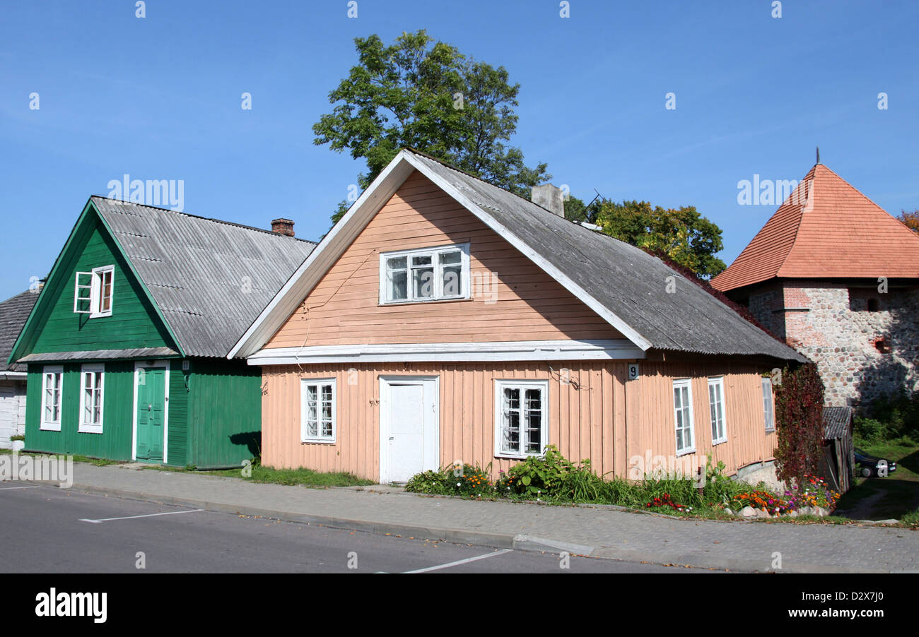 Traditional Wooden Buildings In Lithuanian High Resolution Stock ...