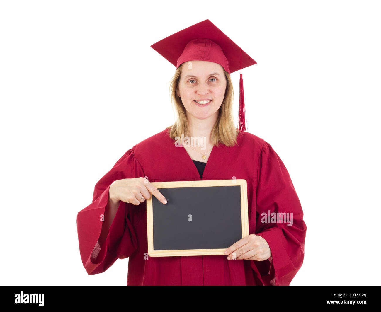 Female student with blackboard Stock Photo - Alamy