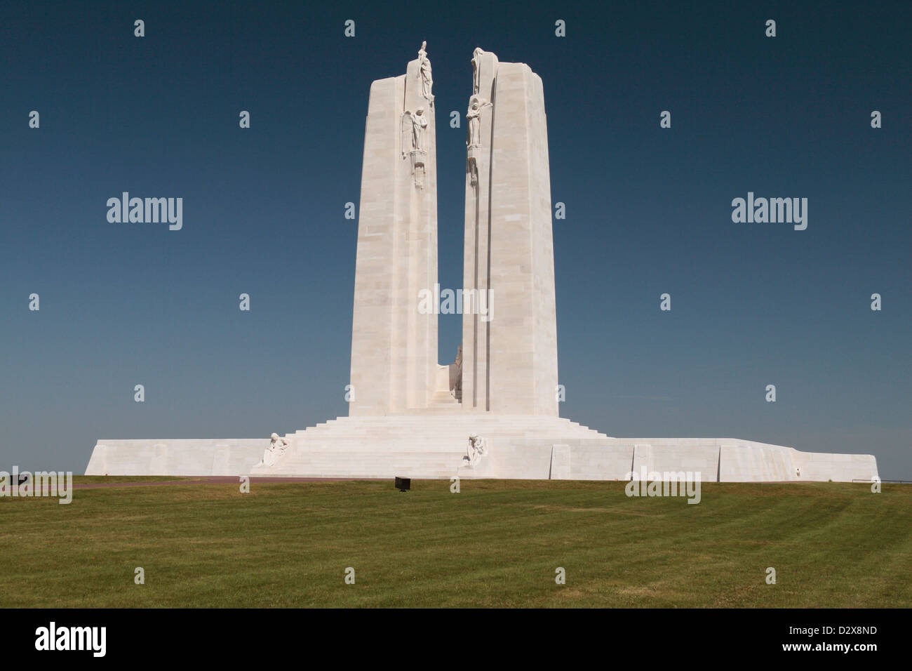 The central pylons at the Canadian World War One Memorial at the Vimy ...