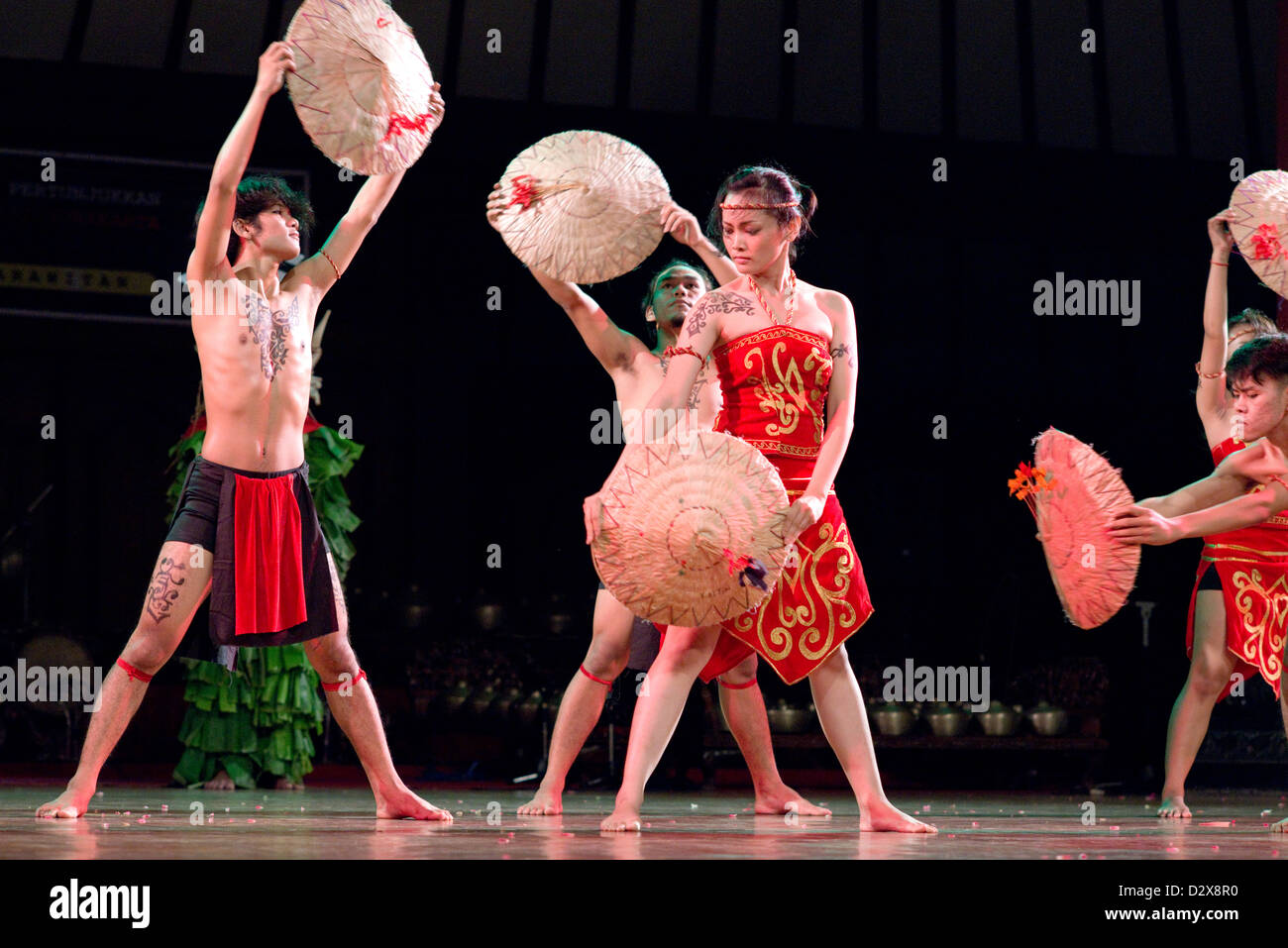 A Javanese dance troupe perform a contemporary dance in Solo (Surakarta ...