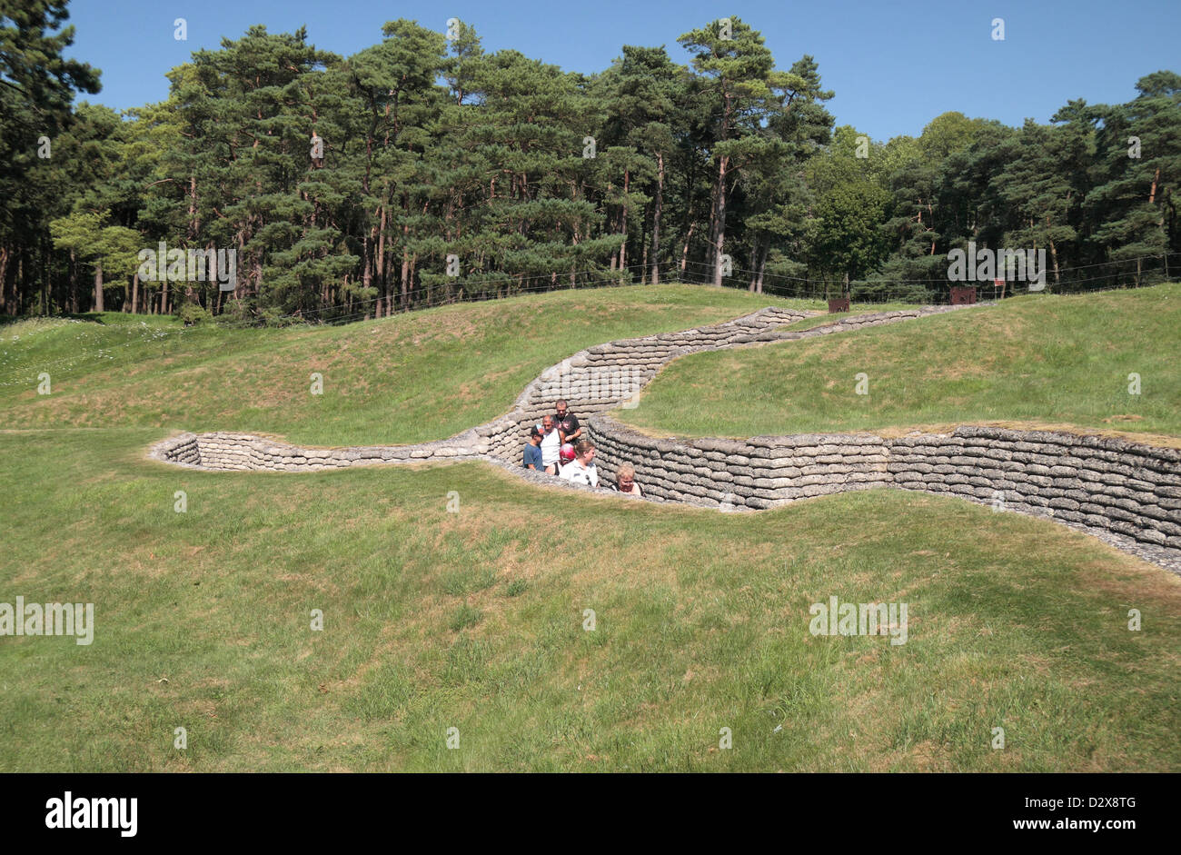 Tourists in the preserved trenches, Canadian World War One Memorial ...