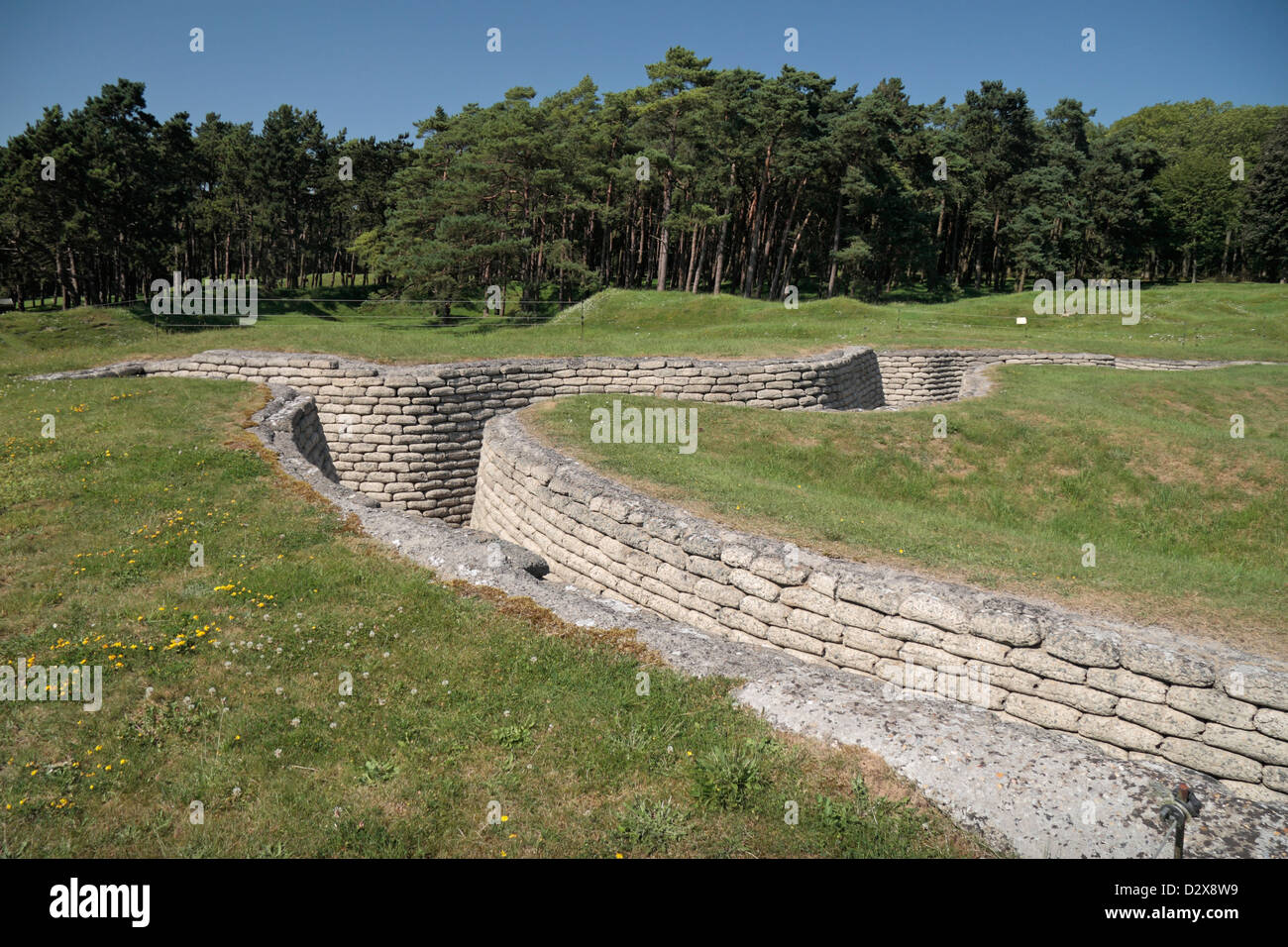Preserved trenches at the Canadian World War One Memorial, Vimy Ridge ...