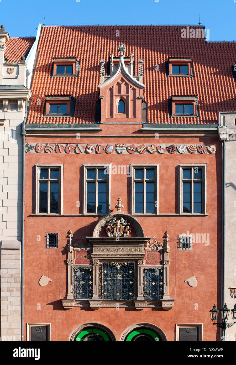 Prague - Old Town Hall with the renaissance window, Czech Republic ...