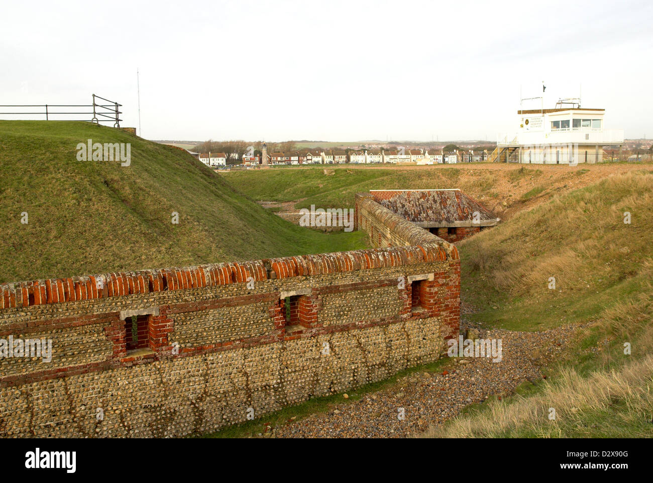 The Carnot wall and east facing Carponiere of Shoreham Fort at the ...