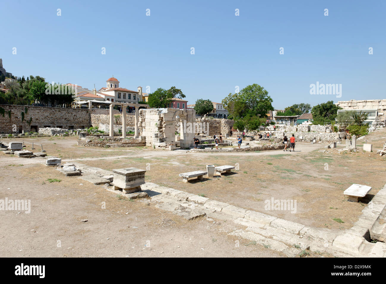 Athens. Greece. The ruins of the inner peristyled courtyard atrium of ...