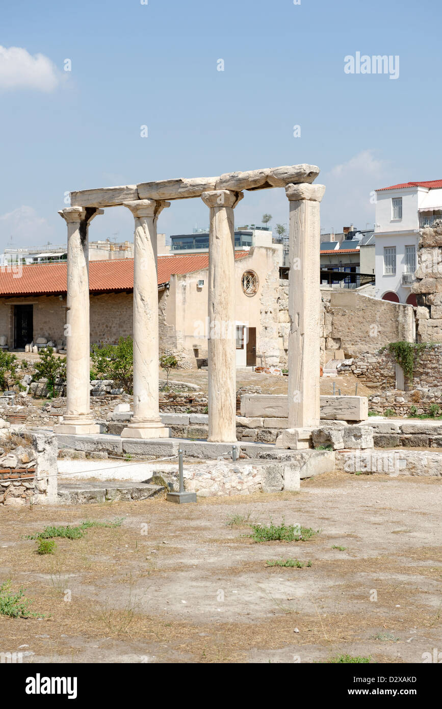 Athens. Greece Four standing columns on the original inner peristyled ...