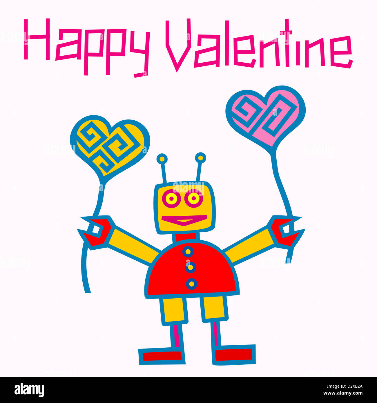happy valentine robot Stock Photo - Alamy
