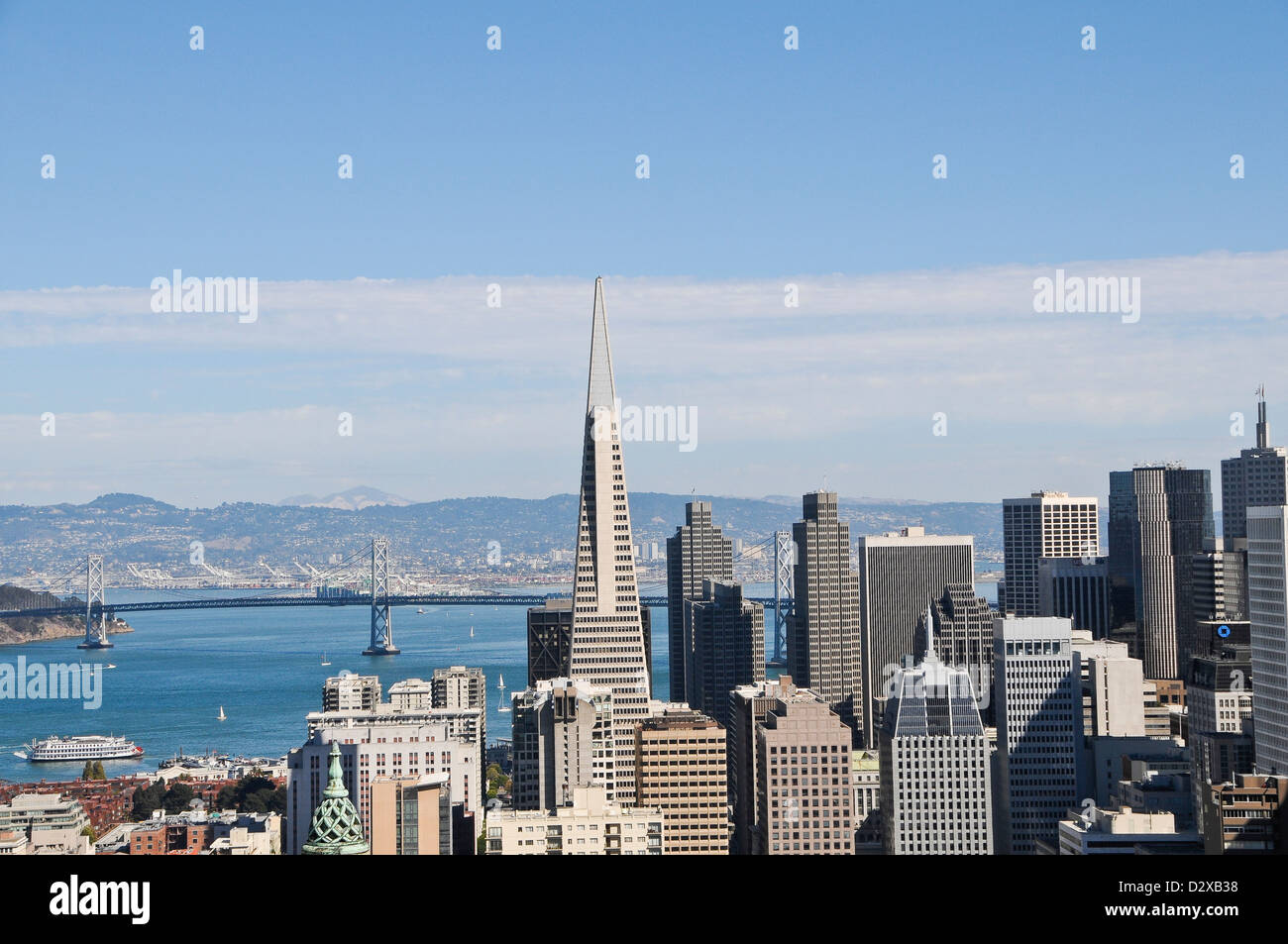 San Francisco Skyline with View of Bay Bridge Stock Photo - Alamy
