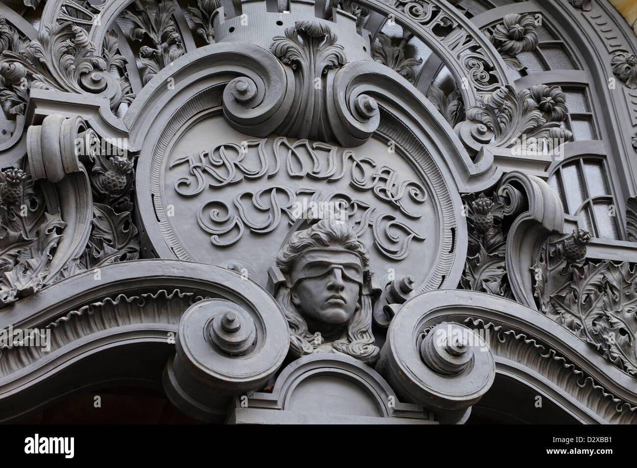 Berlin, Germany, Justice by the entrance of the Criminal Court Stock ...