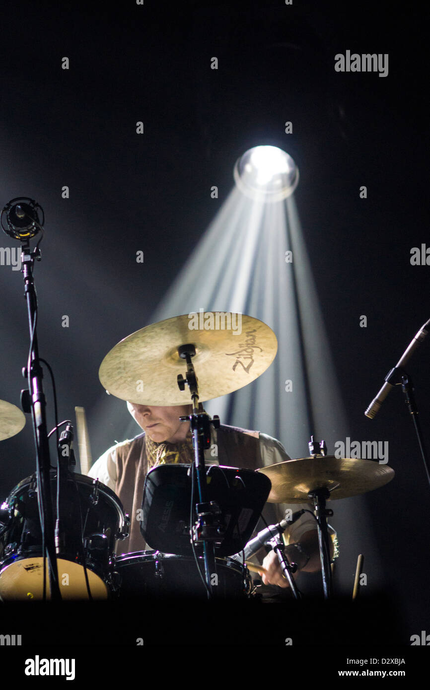 Scott Hammond, drummer of the Ian Anderson touring band, performs in ...