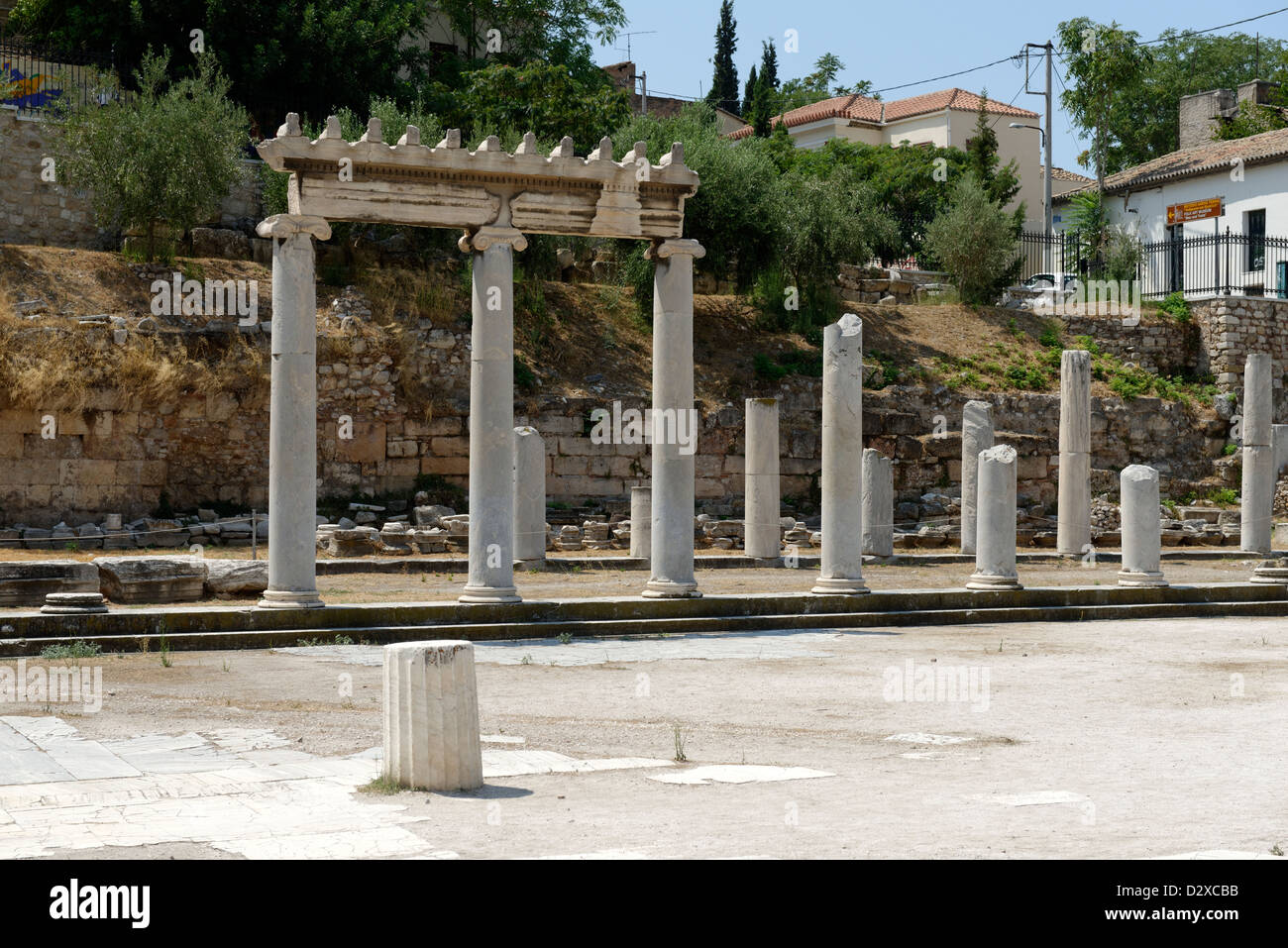 Athens. Greece. Part view of the elegant Ionic peristyle that enclosed ...