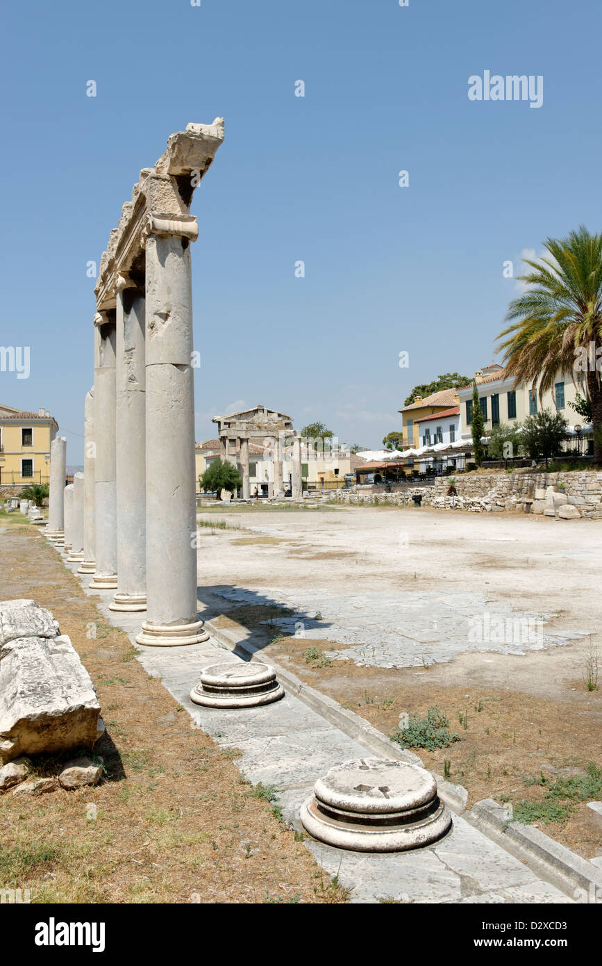 Athens. Greece. Part view of the elegant Ionic peristyle that enclosed ...