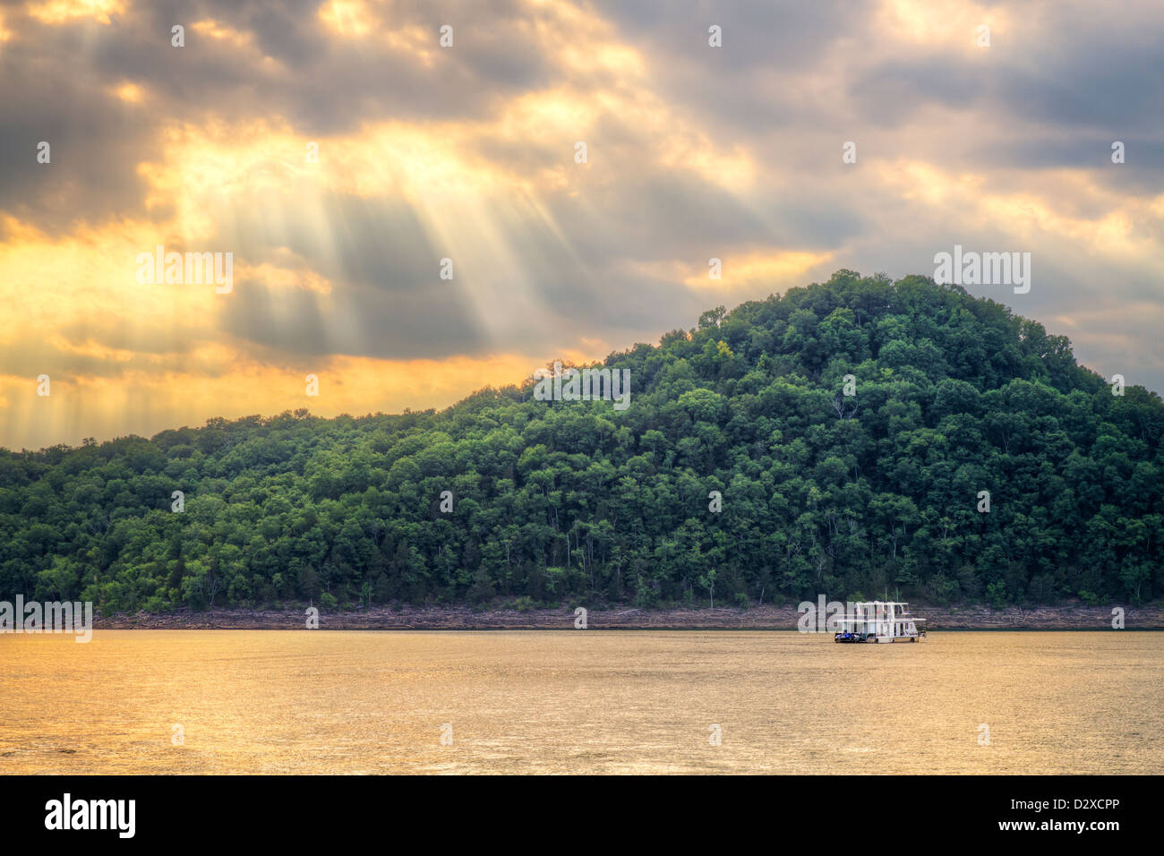 A beautiful sunrise over a lake Stock Photo - Alamy