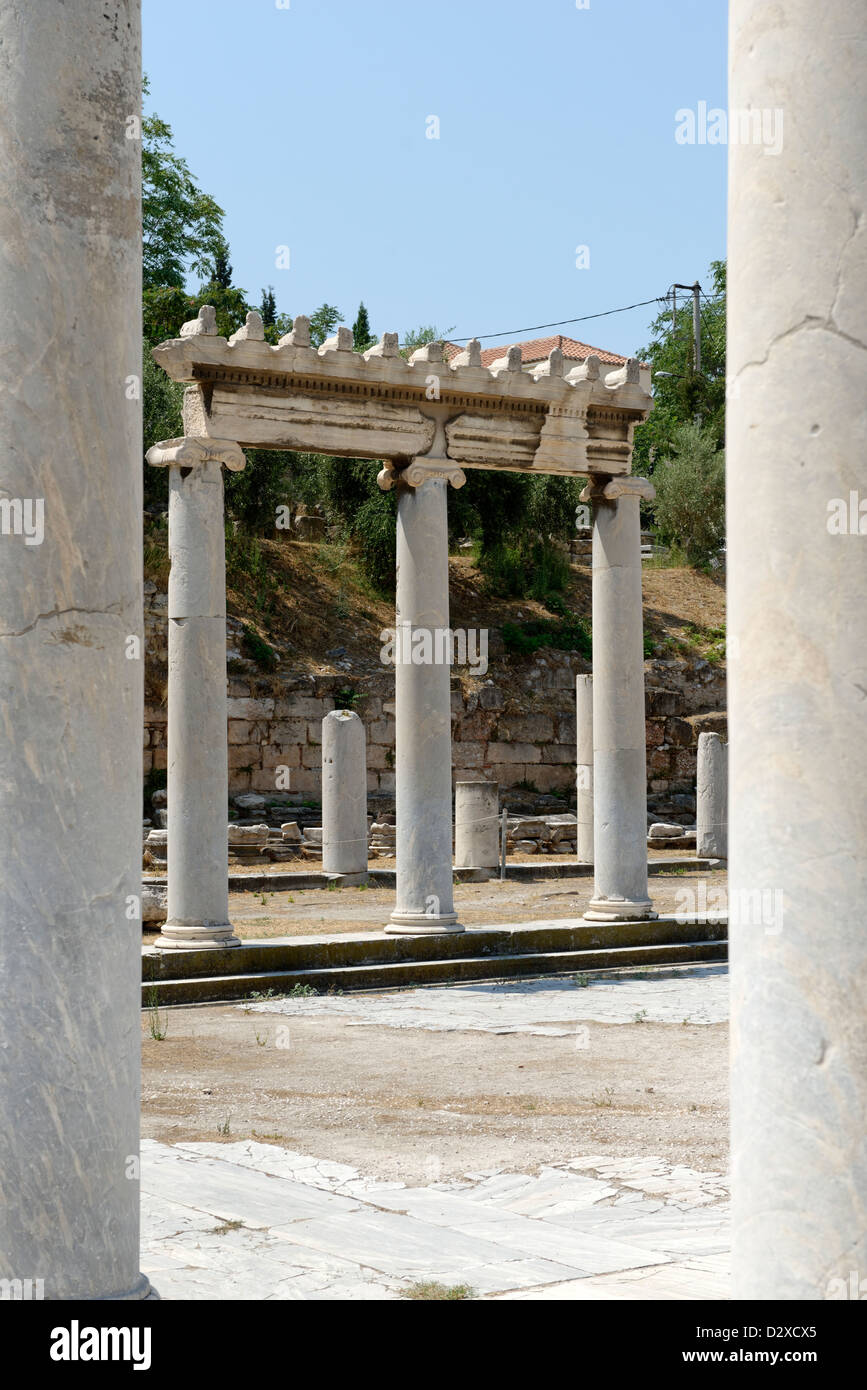 Athens. Greece. Part view of the elegant Ionic peristyle that enclosed ...