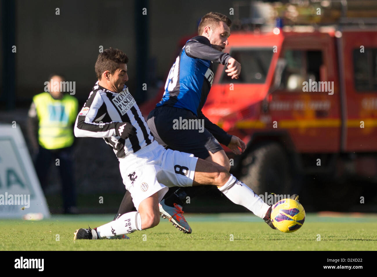 Simone Vergassola (Siena), Antonio Cassano (Inter), FEBRUARY 3, 2013 ...