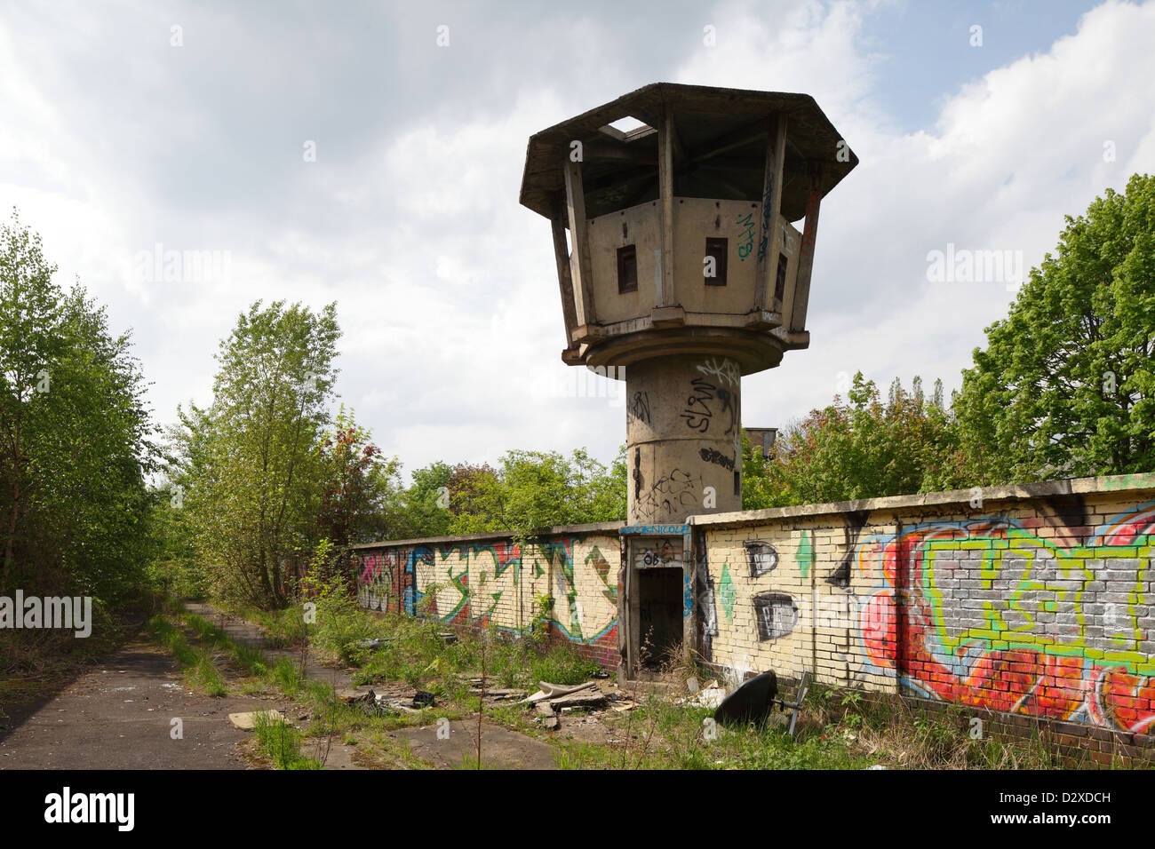 Berlin, Germany, guard tower on the grounds of national security Stock ...