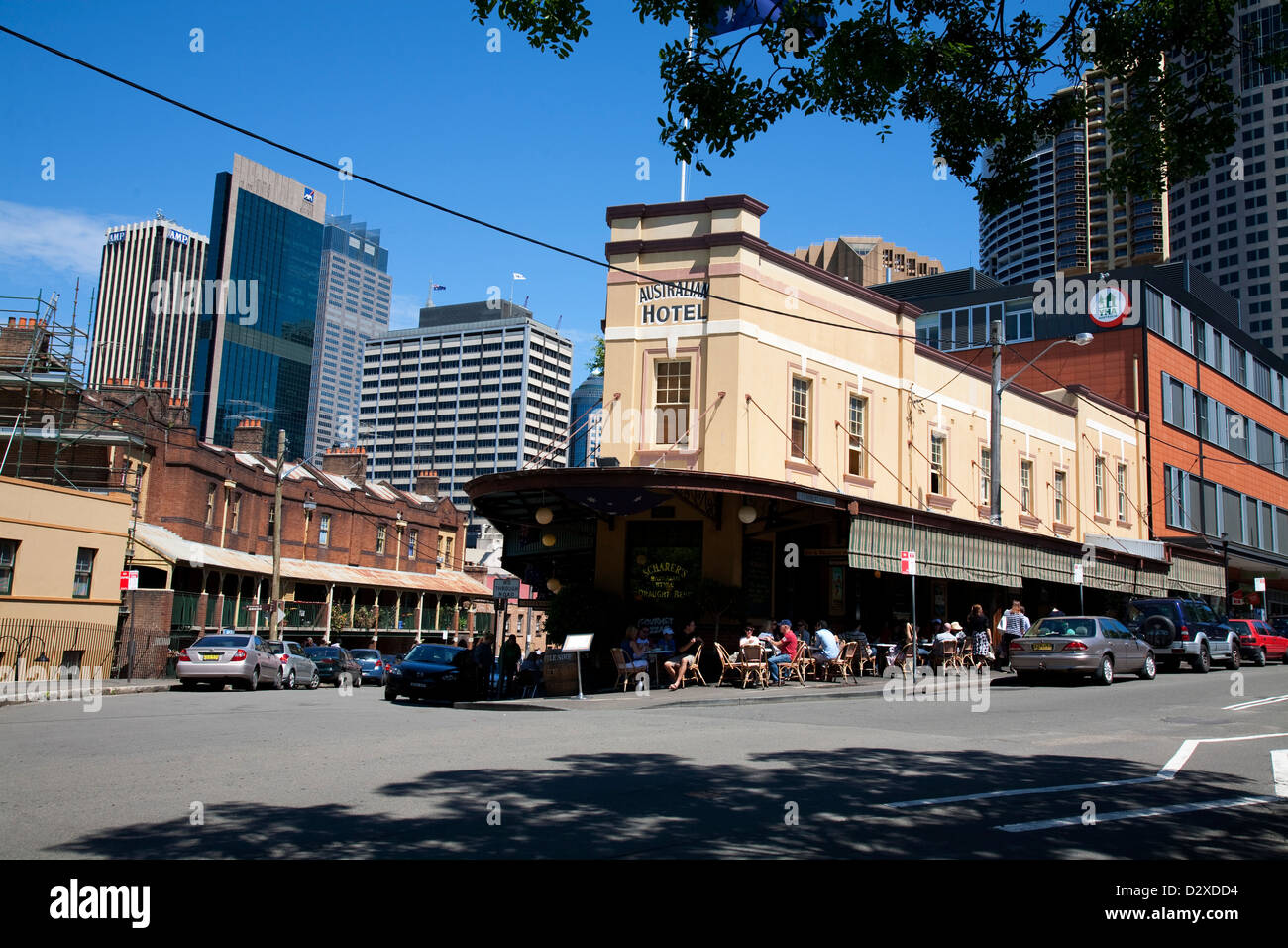 Patrons at the Australian Hotel at The Rocks Sydney Australia enjoying ...