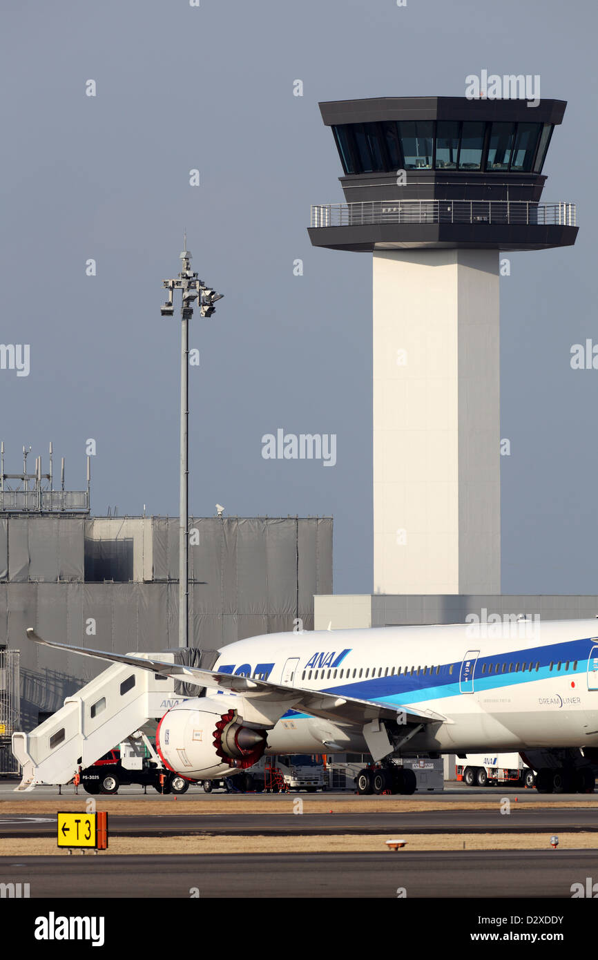 Boeing 787 landed in emergency Stock Photo - Alamy