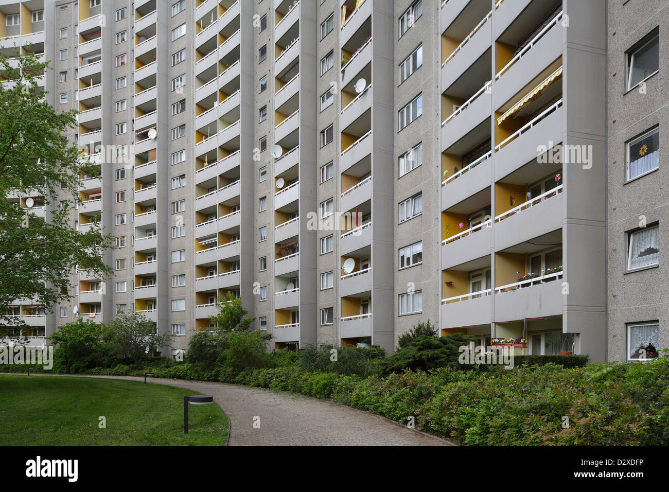 Berlin, Germany, the courtyard of the Gropius House in Gropiusstadt ...