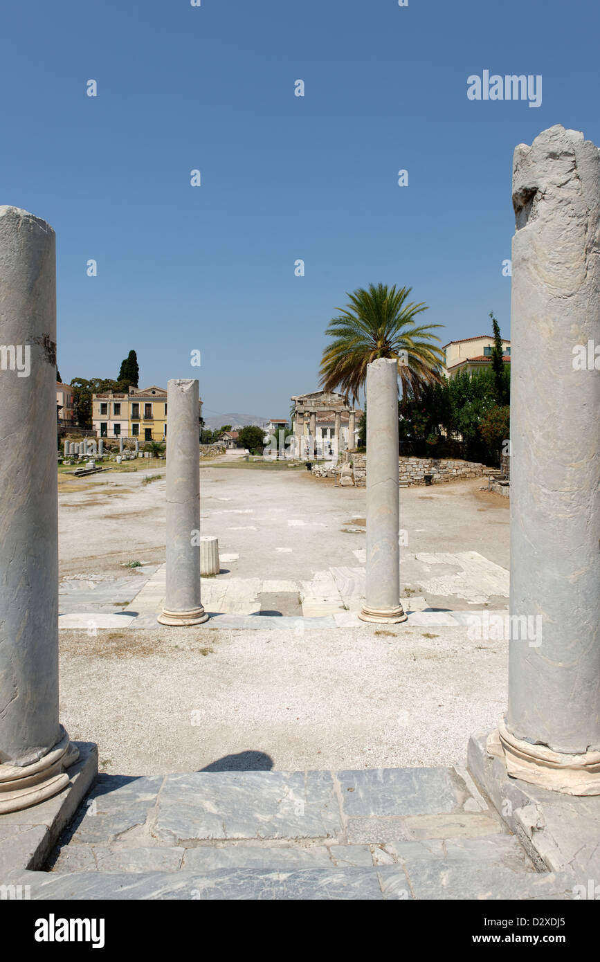 Roman Agora. Athens. Greece. The lower section of the southeast ...