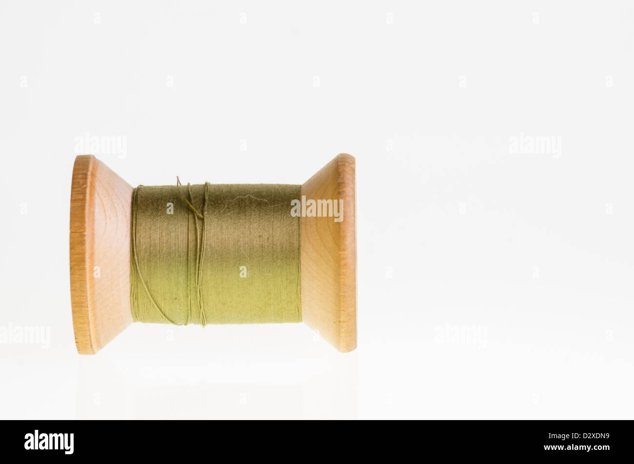 A spool of green sewing thread isolated on white Stock Photo - Alamy